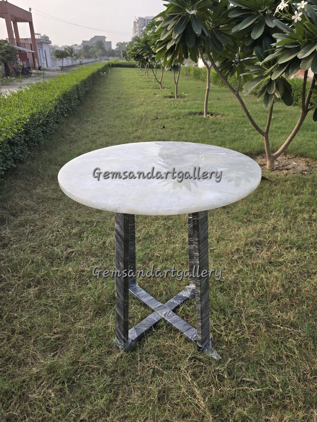 Round White Quartz Table Top | Dining Table Top | Coffee Table Top ...