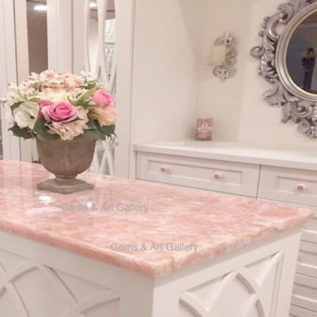 Rectangular Pink Quartz Table Top | Dining Table Top | Coffee Table Top ...