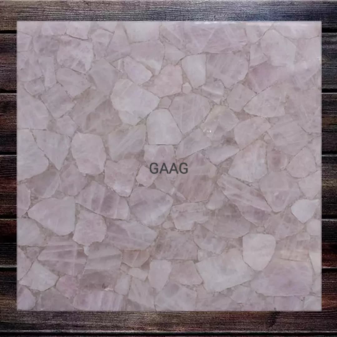 Square Rose Quartz Table Top | Dining Table Top | Coffee Table Top ...