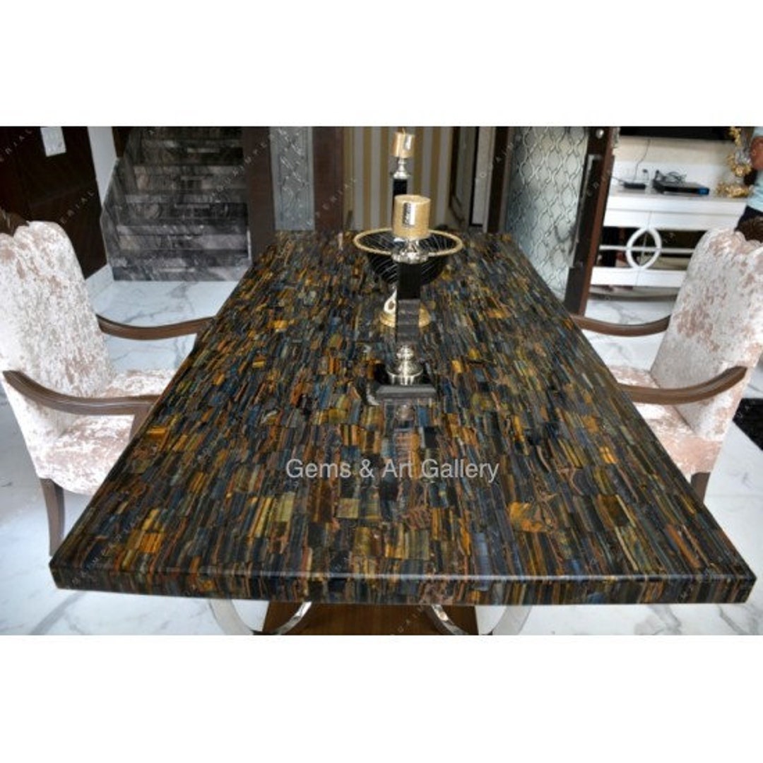 Rectangular Tiger Eye Table Top | Dining Table Top | Coffee | Centre ...