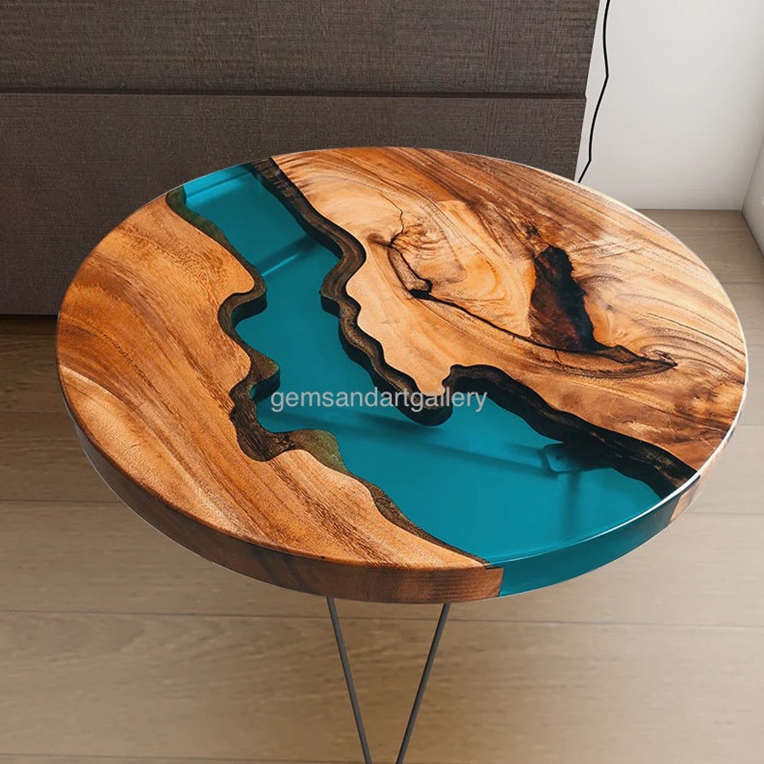 Subtle River Epoxy Table Top With Acacia Wood | Dining Table Top ...