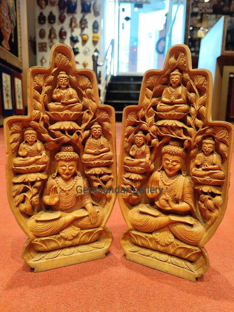 Teak Wood Figure of Namaste namaskar With Carving of Gautam - Etsy