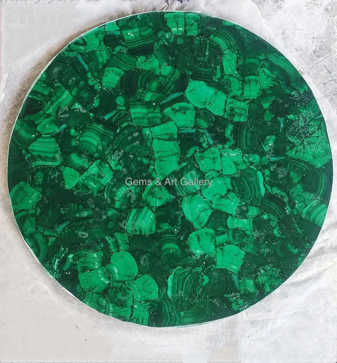 Round Malachite Table Top | Dining Table Top | Coffee Table Top ...