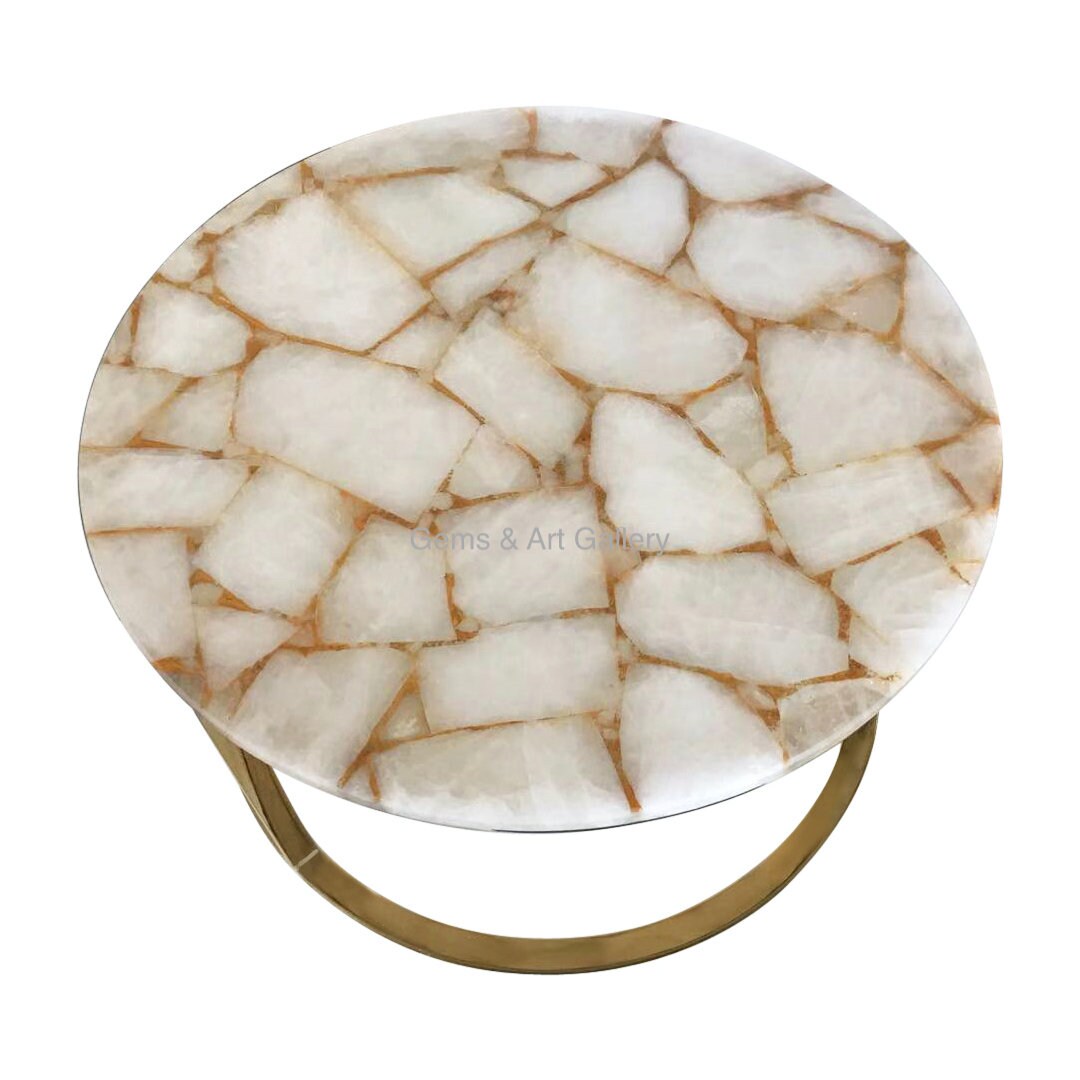 Round White Quartz Table Top | Dining Table Top | Coffee Table Top ...