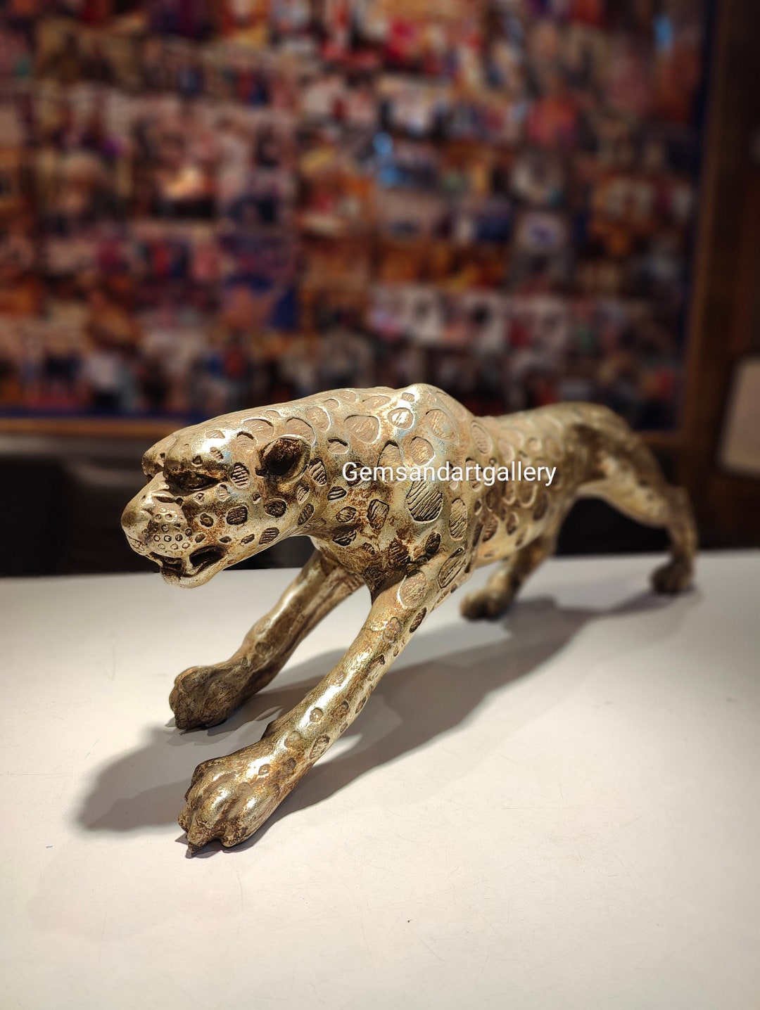 Resin Handmade Statue of Leopard / Home Decor / - Etsy