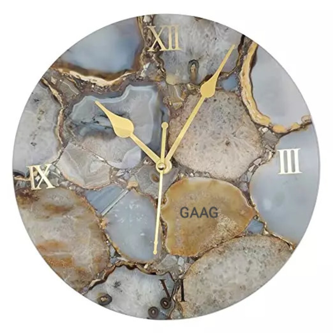Agate Wall Clock, Clock, Live Edge Clock, Resin River Clock ...