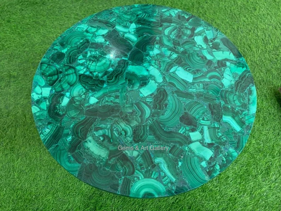 Malachite Round Table Top | Dining Table Top | Coffee Table Top ...