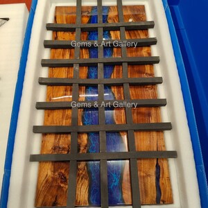 Oval Resin River Epoxy Table Top With Acacia Wood Dining/coffee Table ...