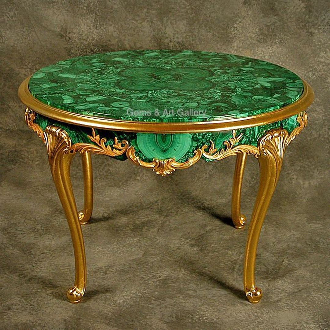 Royal Malachite Round Table Top | Dining Table Top | Coffee Table Top ...