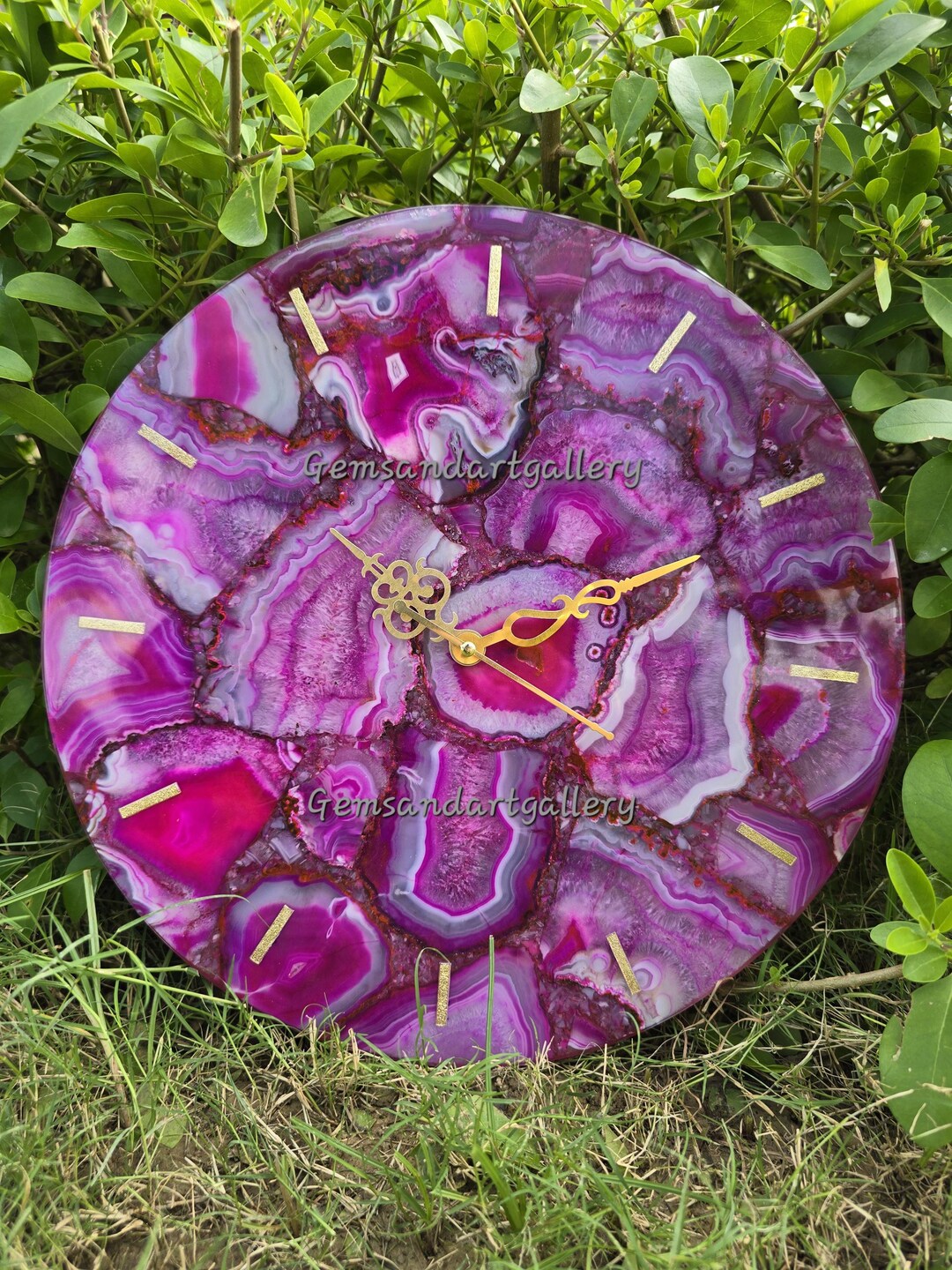 Pink Agate Wall Clock / Clock / Live Edge Clock (customisable) - Etsy