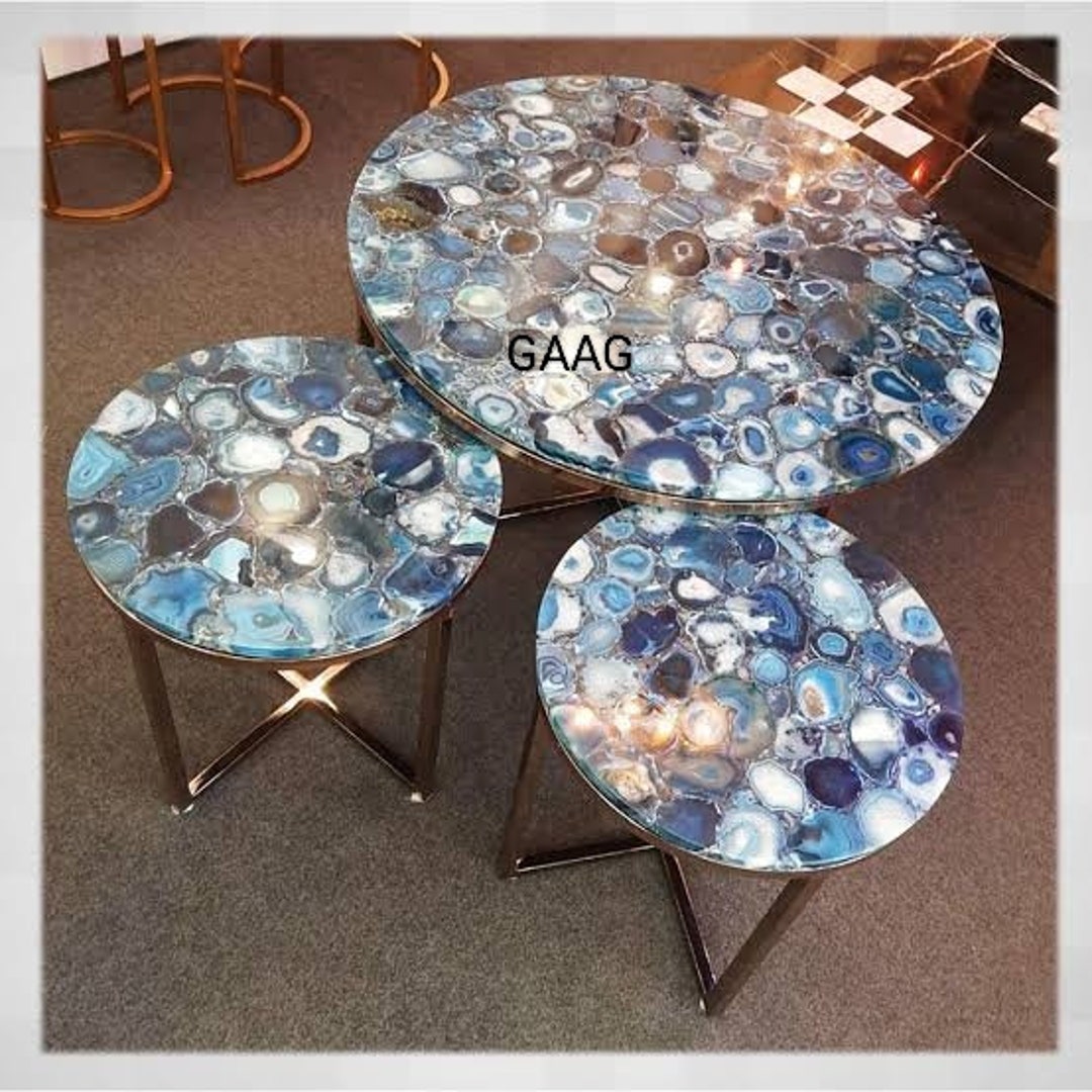 Round Agate Table Top | Dining Table Top | Coffee Table Top ...