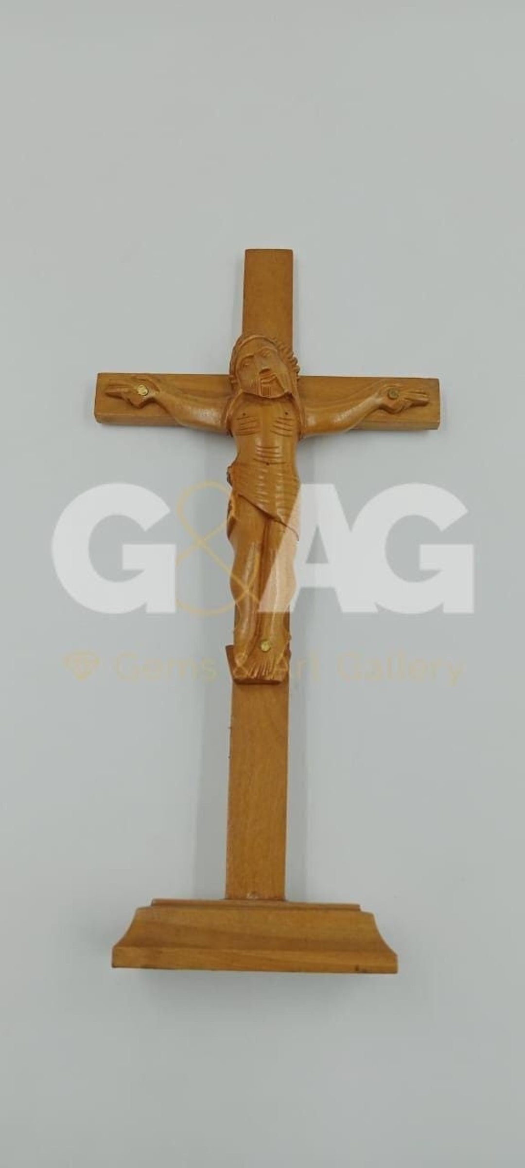 Teak Wood Carved Lady Christian Cross / Holy Cross / Handmade / Gifting ...