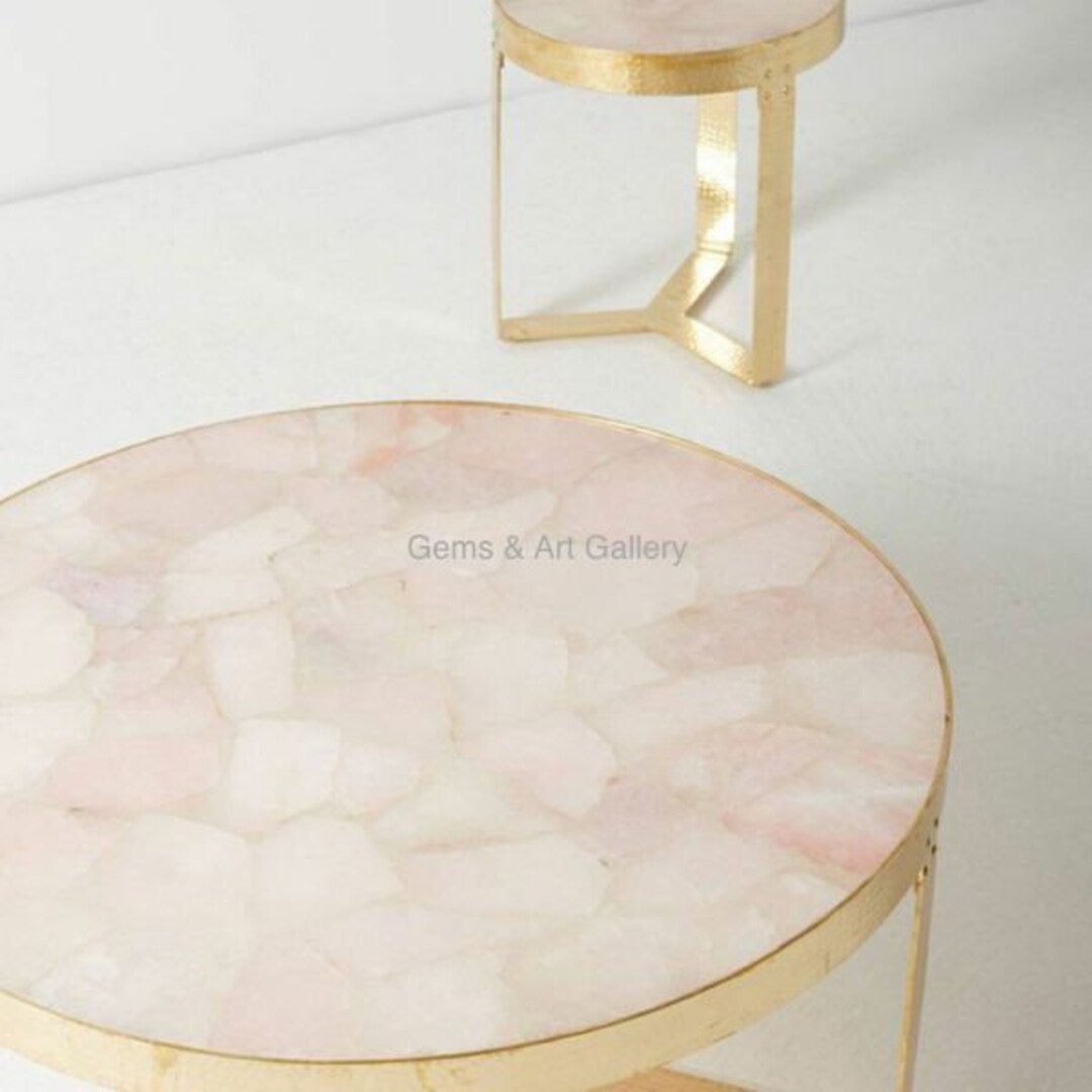 Rose Quartz Round Table Top | Dining Table Top | Coffee Table Top ...