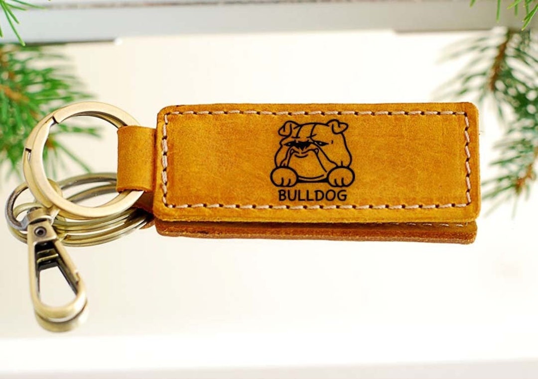 Pet Owner Keychain, Leather Key Ring for Dog Owners, Dog Portrait, Dog ...