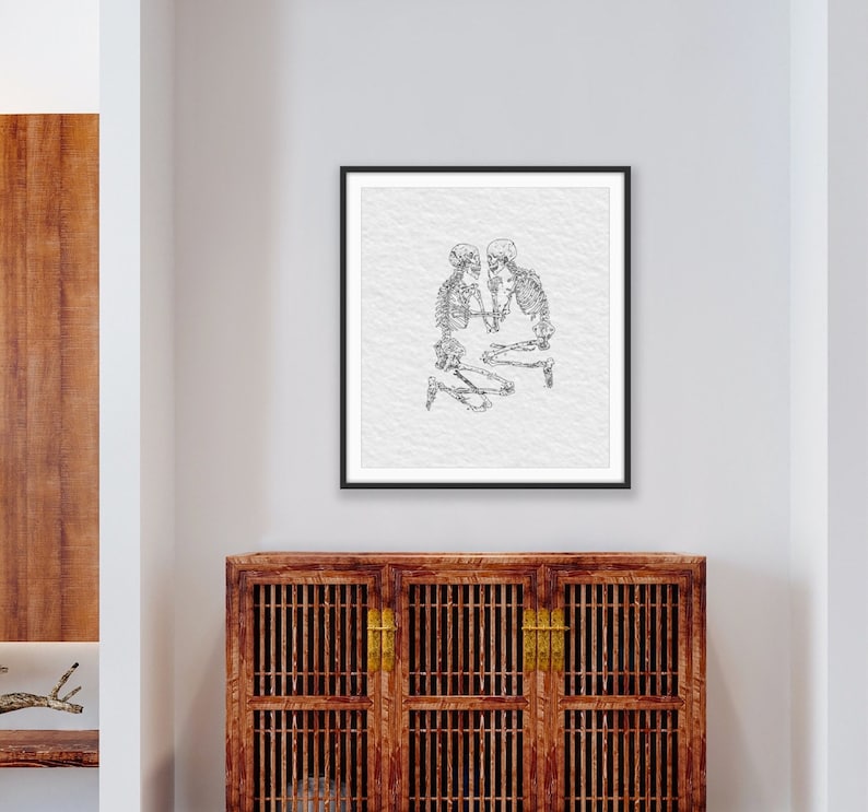 Lovers of Valdaro Printable Drawing | Skeleton Print Download ...