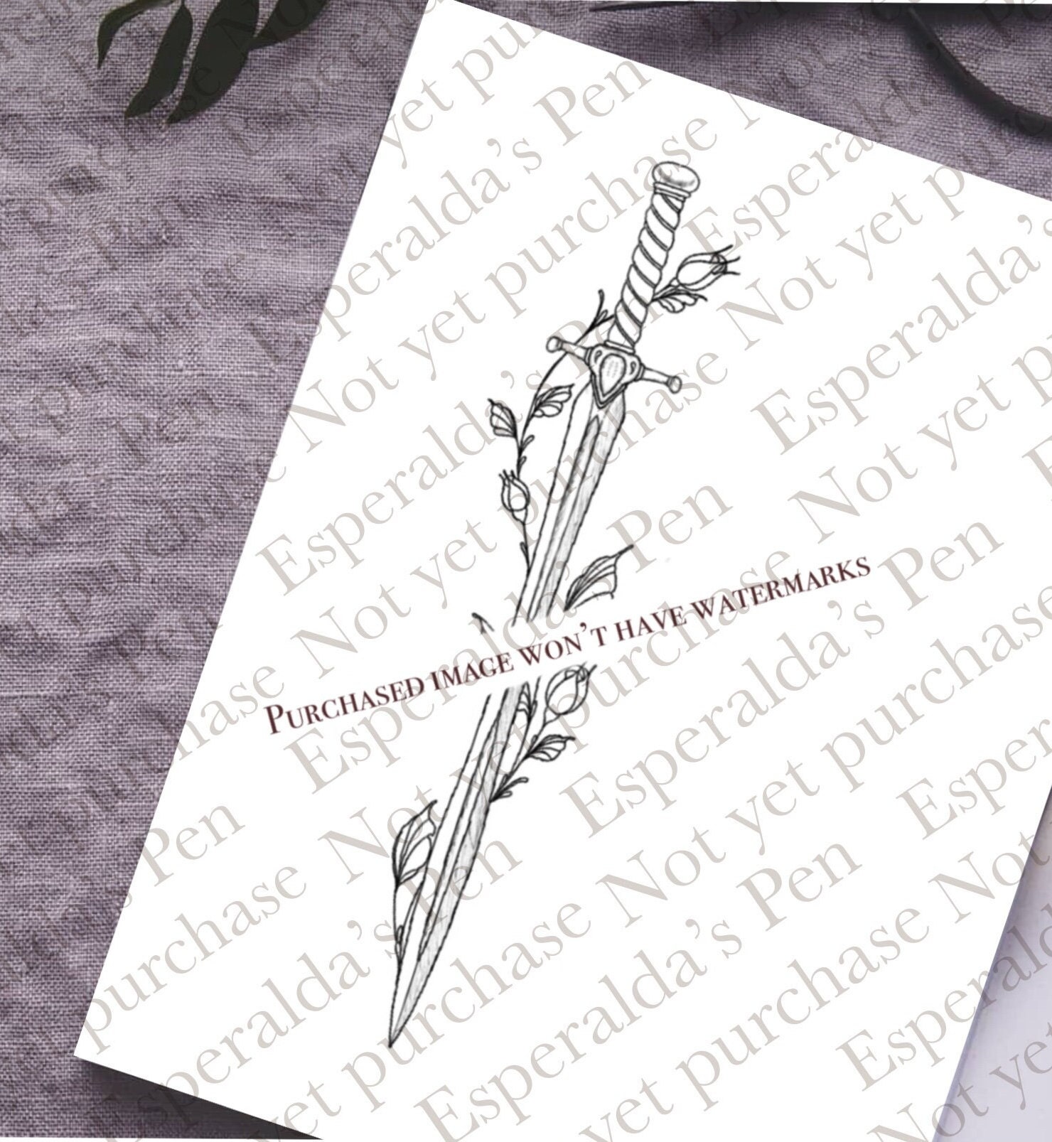 Sword Tattoo Design | Instant Download | Tattoo Stencil | Sword With ...