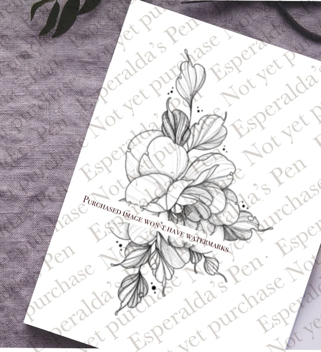 Peony Tattoo Design Fine Line Flower Tattoo Floral Tattoo Design ...