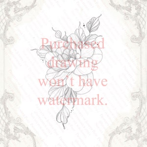 Peony Tattoo Design Fine Line Flower Tattoo Floral Tattoo - Etsy