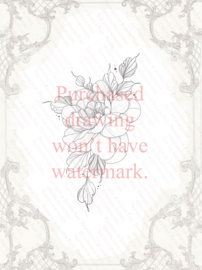 Peony Tattoo Design Fine Line Flower Tattoo Floral Tattoo - Etsy