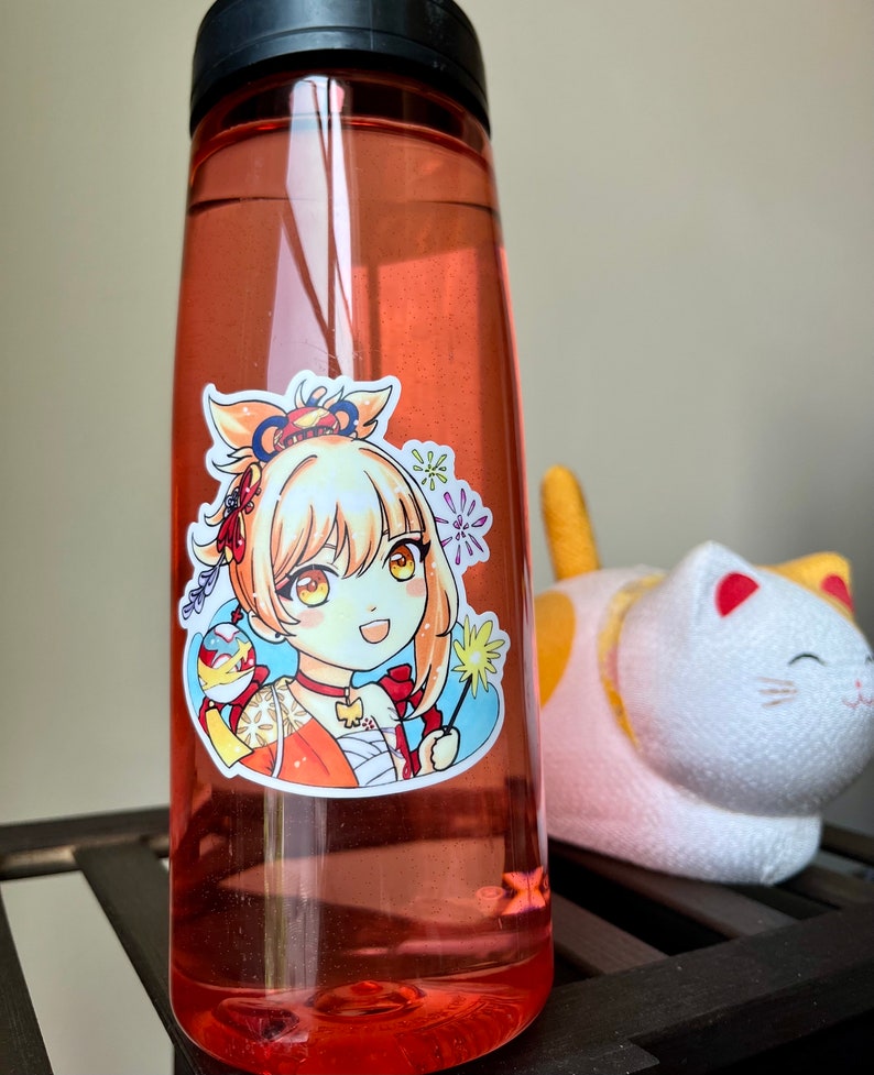 Genshin Impact Yoimiya Vinyl Sticker Cute Anime Kawaii Chibi - Etsy