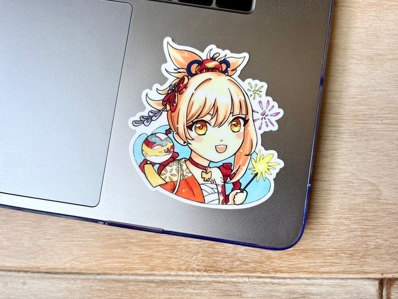 Genshin Impact YOIMIYA Vinyl Sticker Cute Anime Kawaii Chibi Stickers ...