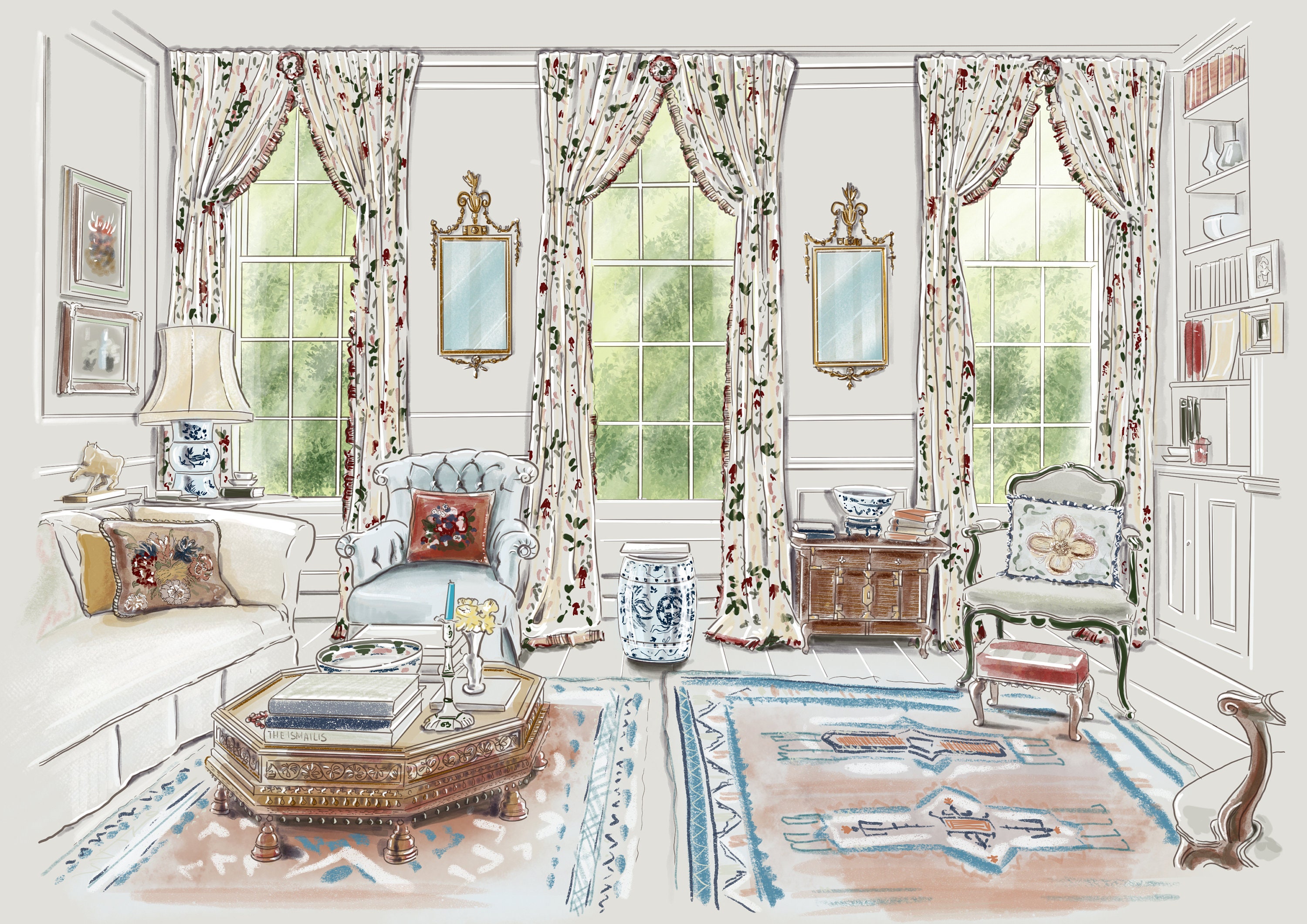 Interior Design Hand Drawings