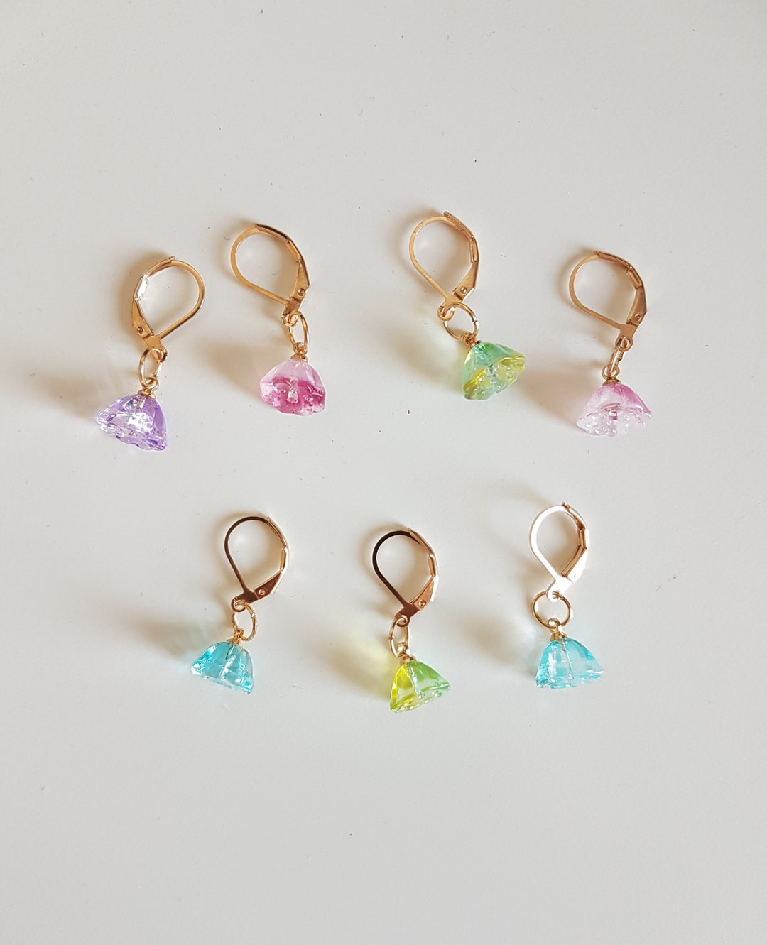 Precious Stone Flower Marker Rings, Stitches Markers Flowers - Etsy
