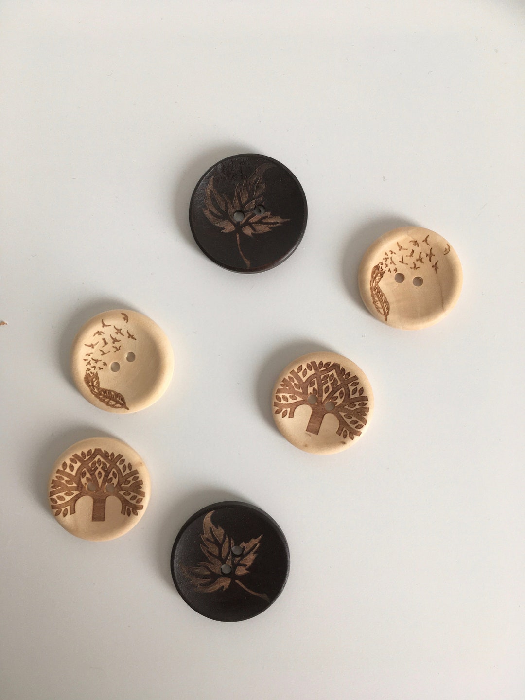 Large Engraved Wooden Buttons - Etsy