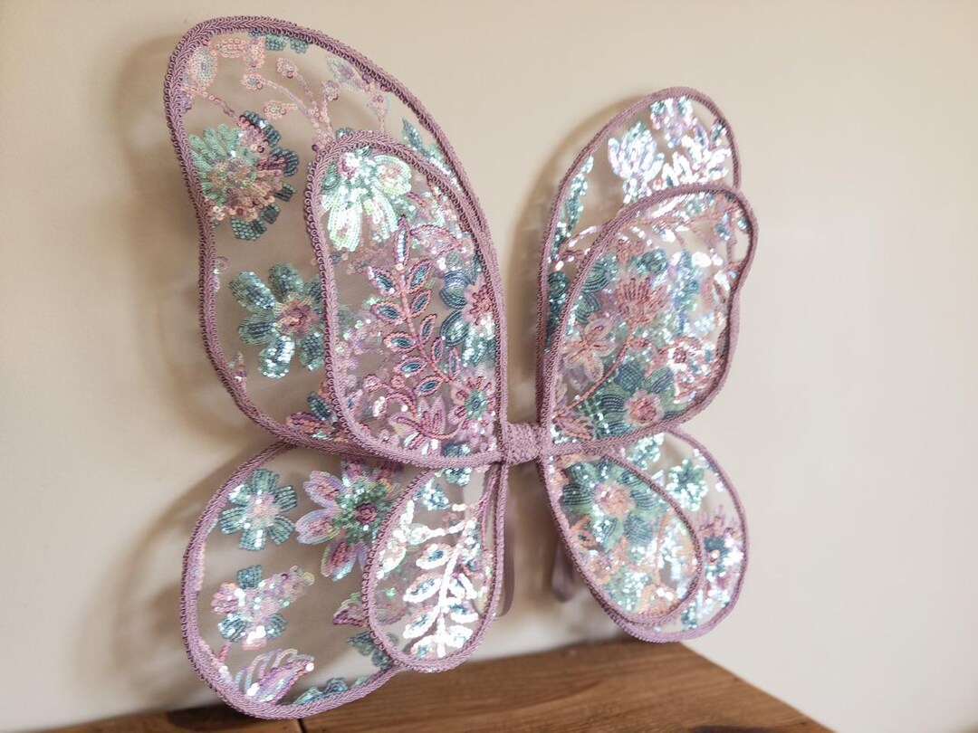 Adult Extra Large Floral Embroidery Fairy Wings Hand Crafted High ...