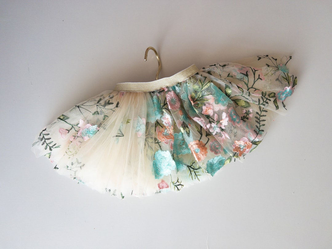 Floral Embroidery Tutu Skirt Baby Tutu Child Tutu Tulle Fairy Skirt ...