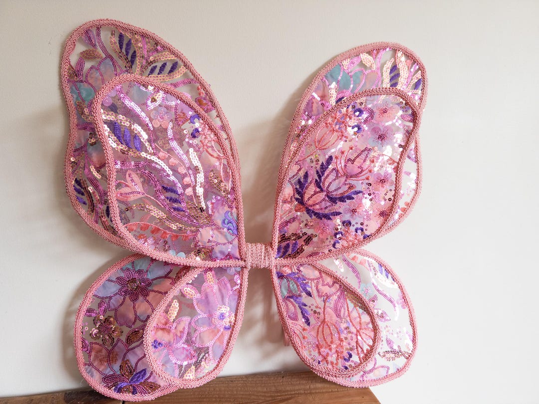 Adult Extra Large Floral Embroidery Fairy Wings Hand Crafted High ...