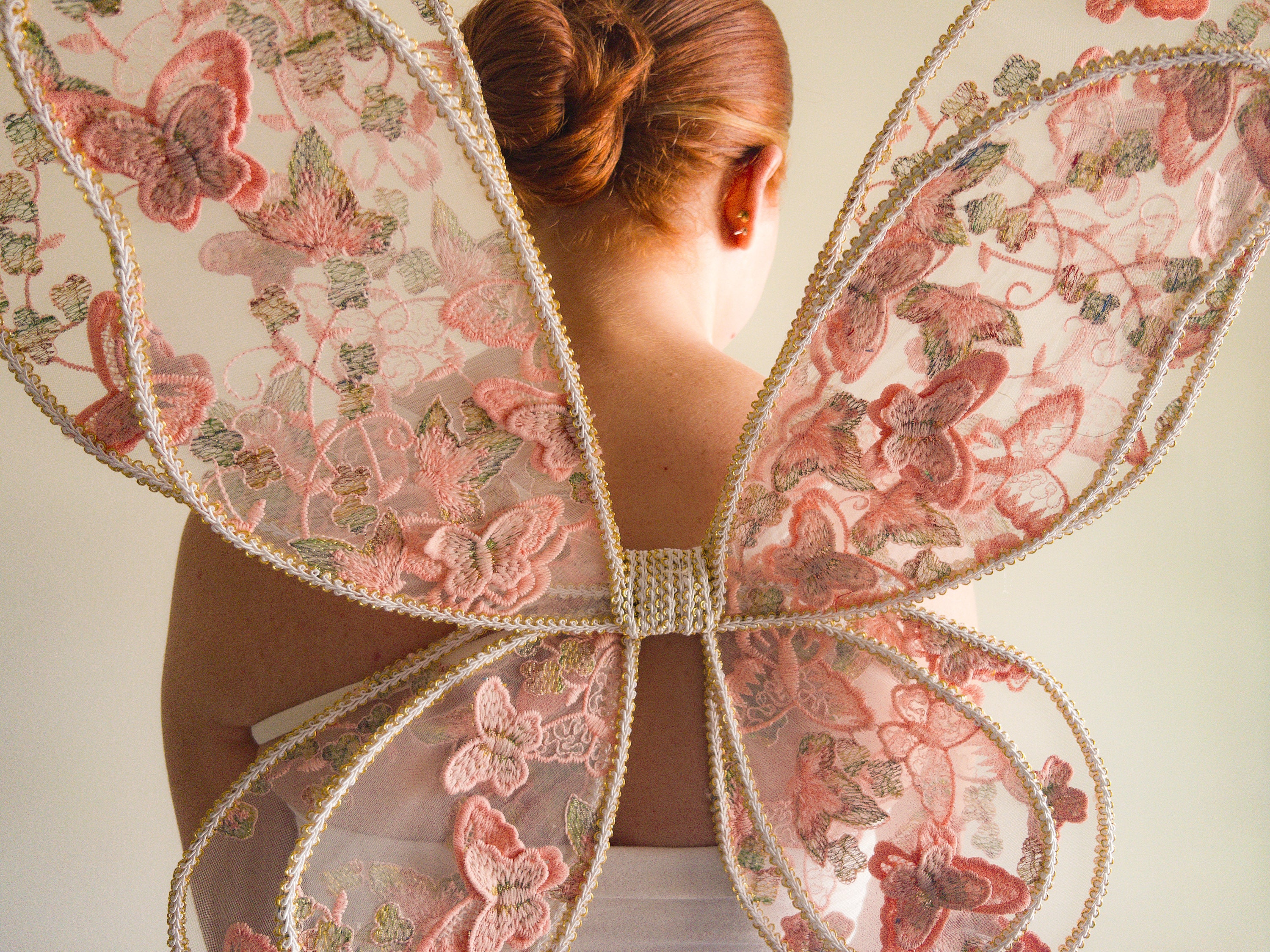Adult Extra Large Floral Embroidery Fairy Wings Hand Crafted High ...