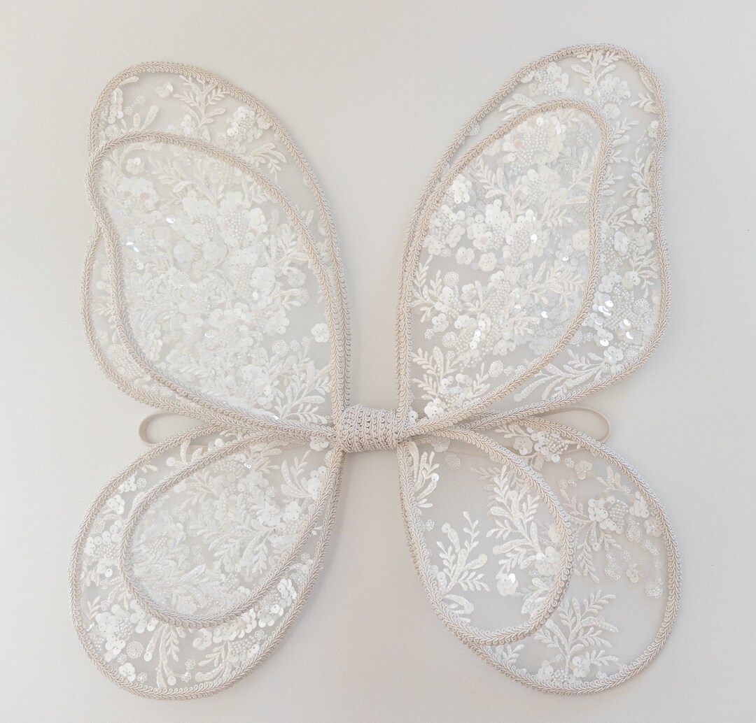 Adult Extra Large Floral Embroidery Sparkly Fairy Wings Hand Crafted ...