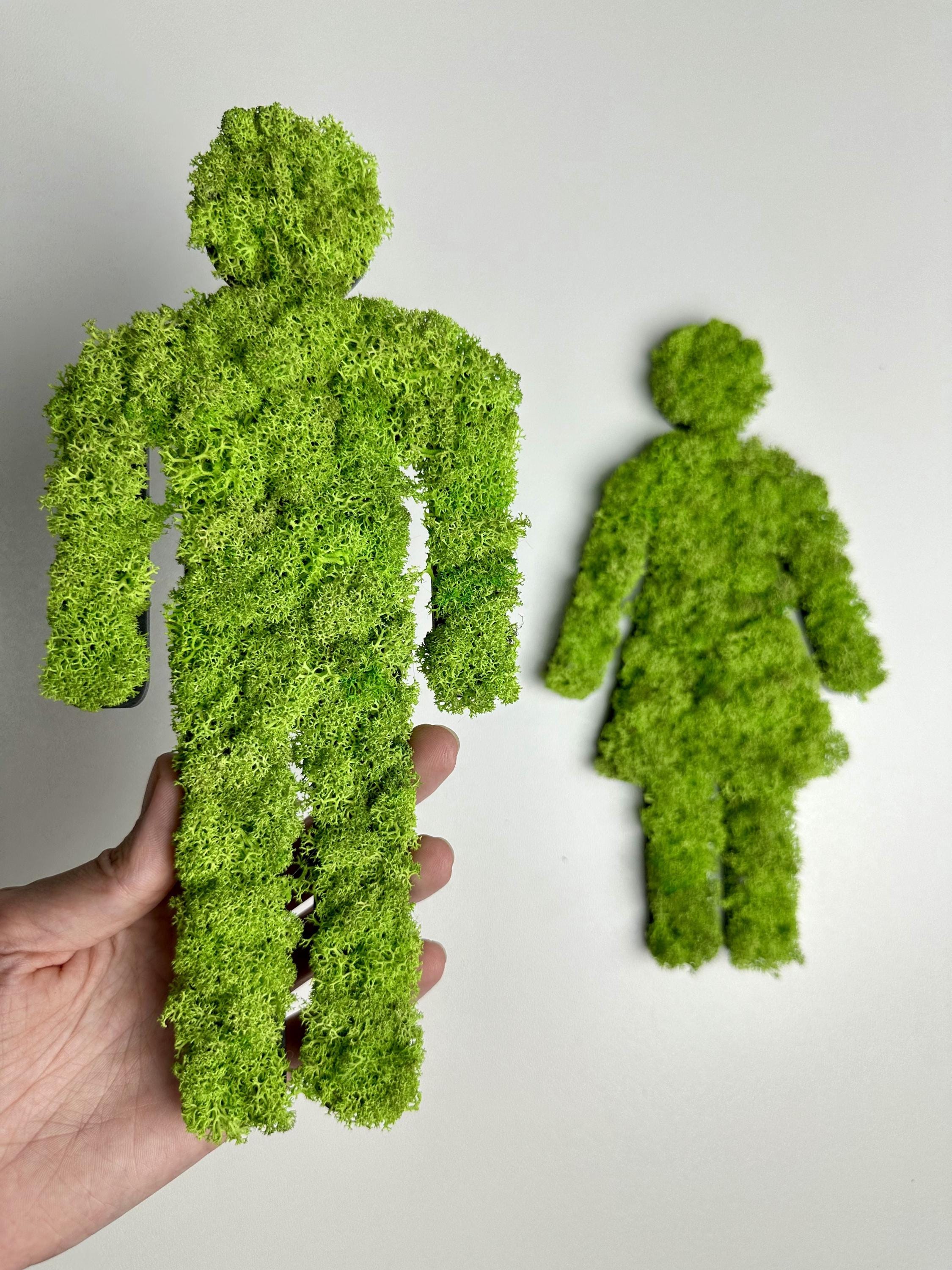 Moss WC Sign Restroom Sign With Preserved Moss Toilet Sign Men's Room ...