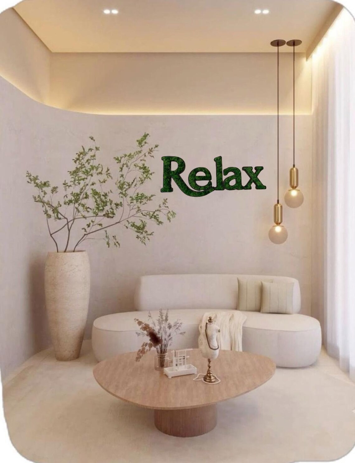 Custom Moss Wall Sign, Large Relax Wall Sign, Business Logo Moss Sign ...