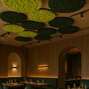 Round Moss Ceiling Art Decor Wall Moss Art Green Moss Ceiling Tiles ...