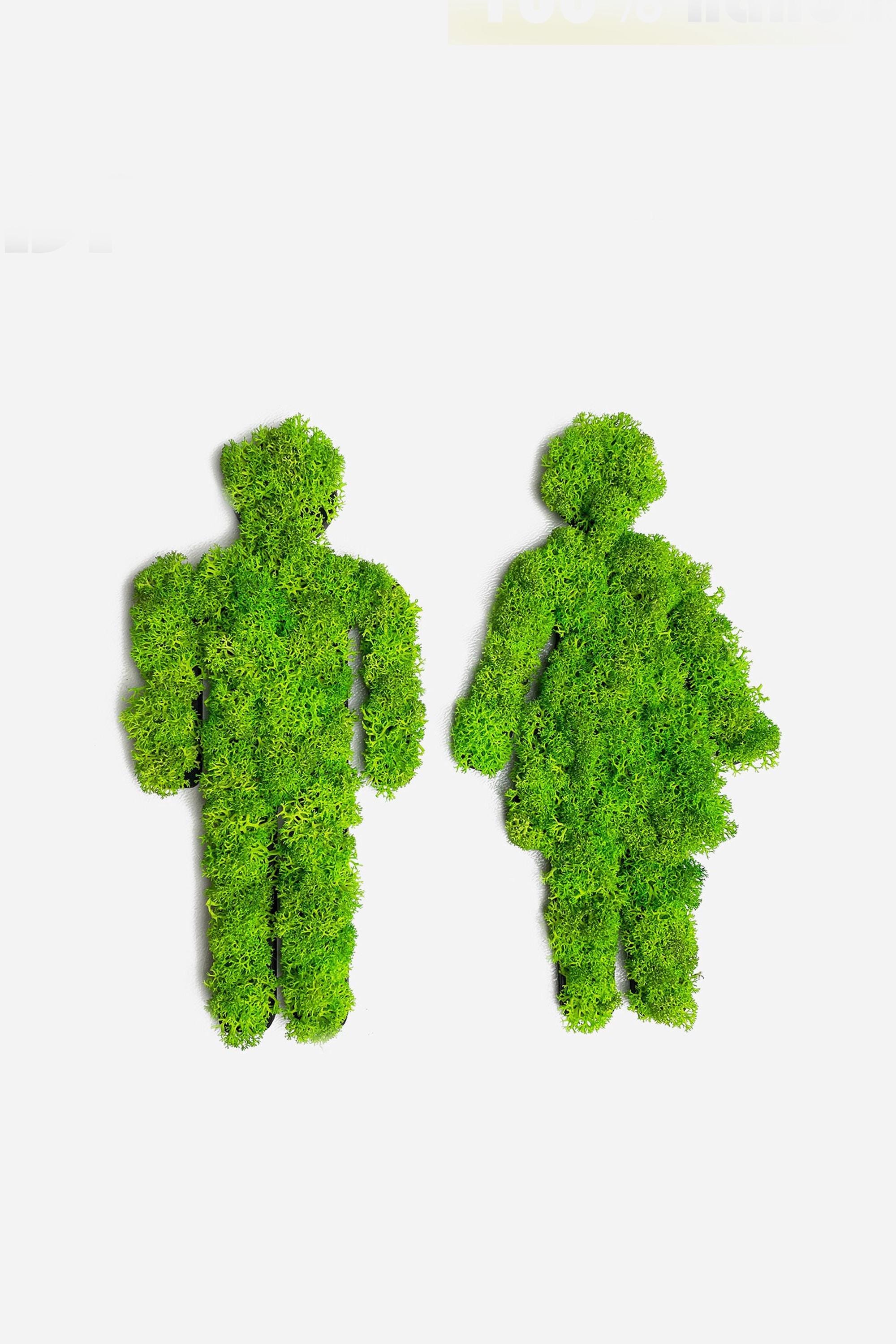 Moss WC Sign Restroom Sign With Preserved Moss Toilet Sign Men's Room ...