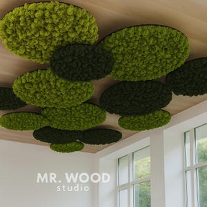 Moss Ceiling Tiles Custom Panels Wall Moss Art Green Natural Dried Moss ...