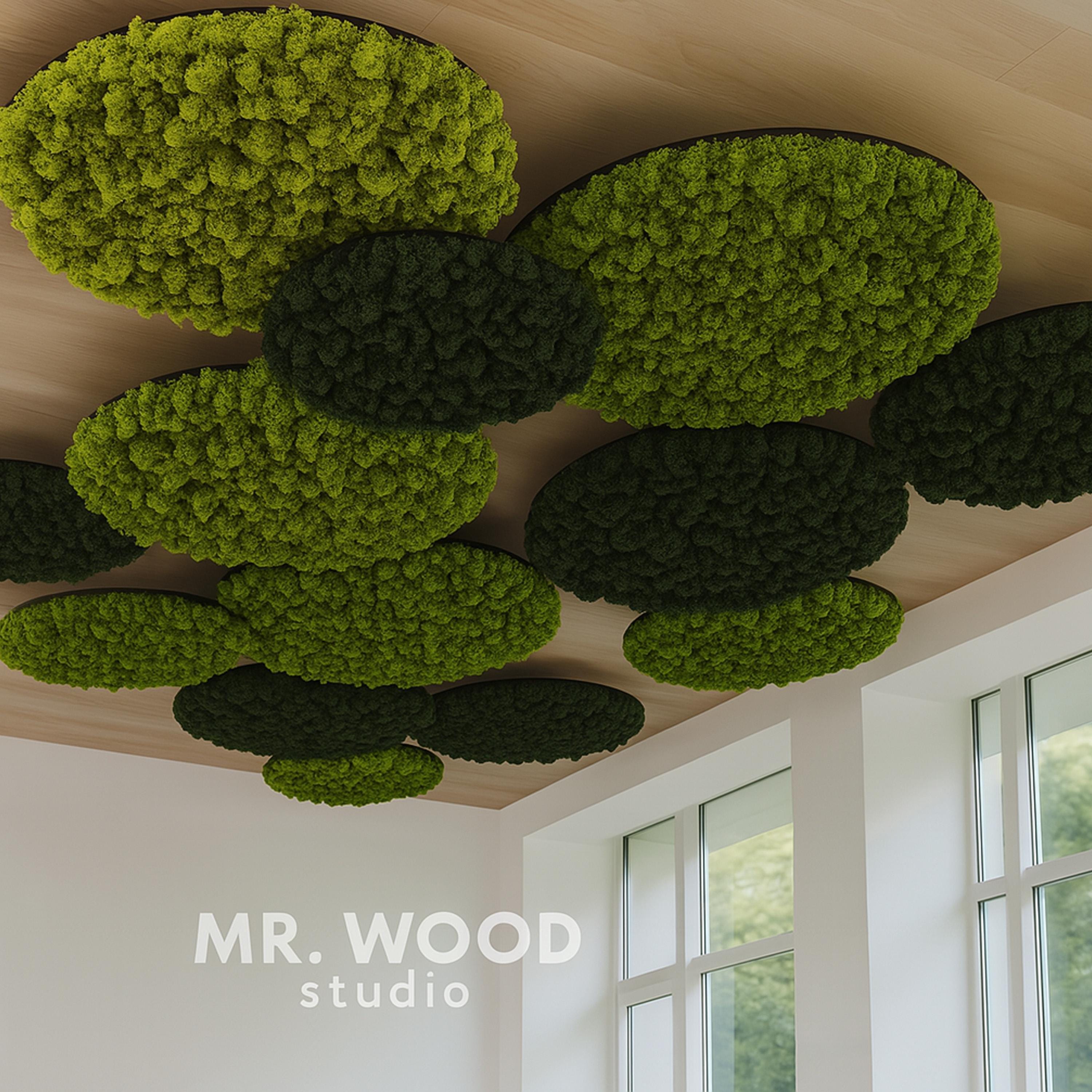Moss Ceiling Tiles Custom Panels Wall Moss Art Green Natural Dried Moss ...