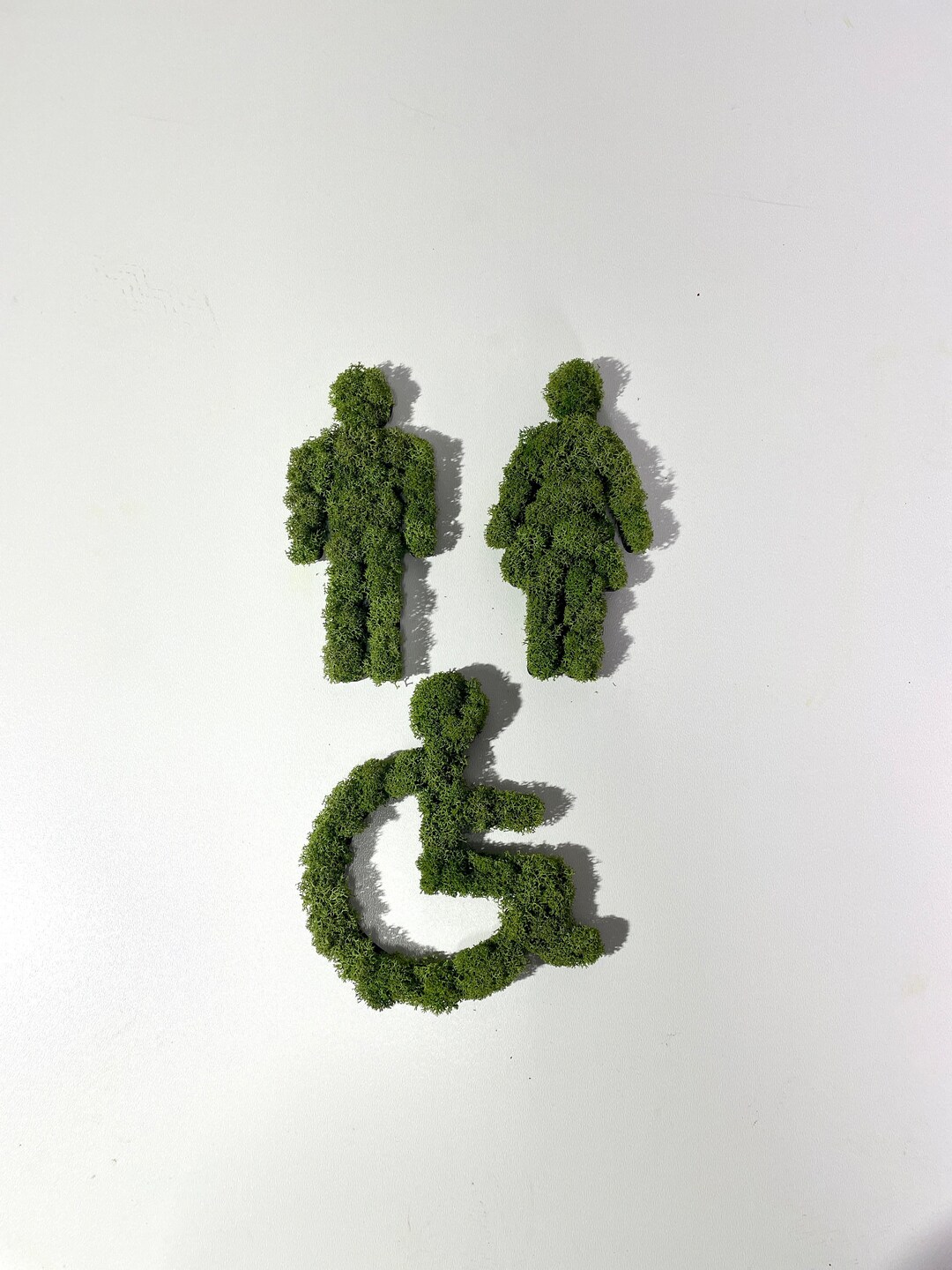 Moss Wc Sign Restroom Sign With Preserved Moss Toilet Sign Men's Room ...