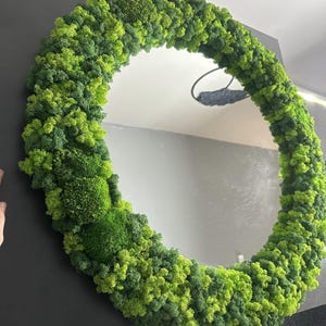 Round Bathroom Mirror Moss Wall Mirror Moss Wall Art Decor Large Wall ...