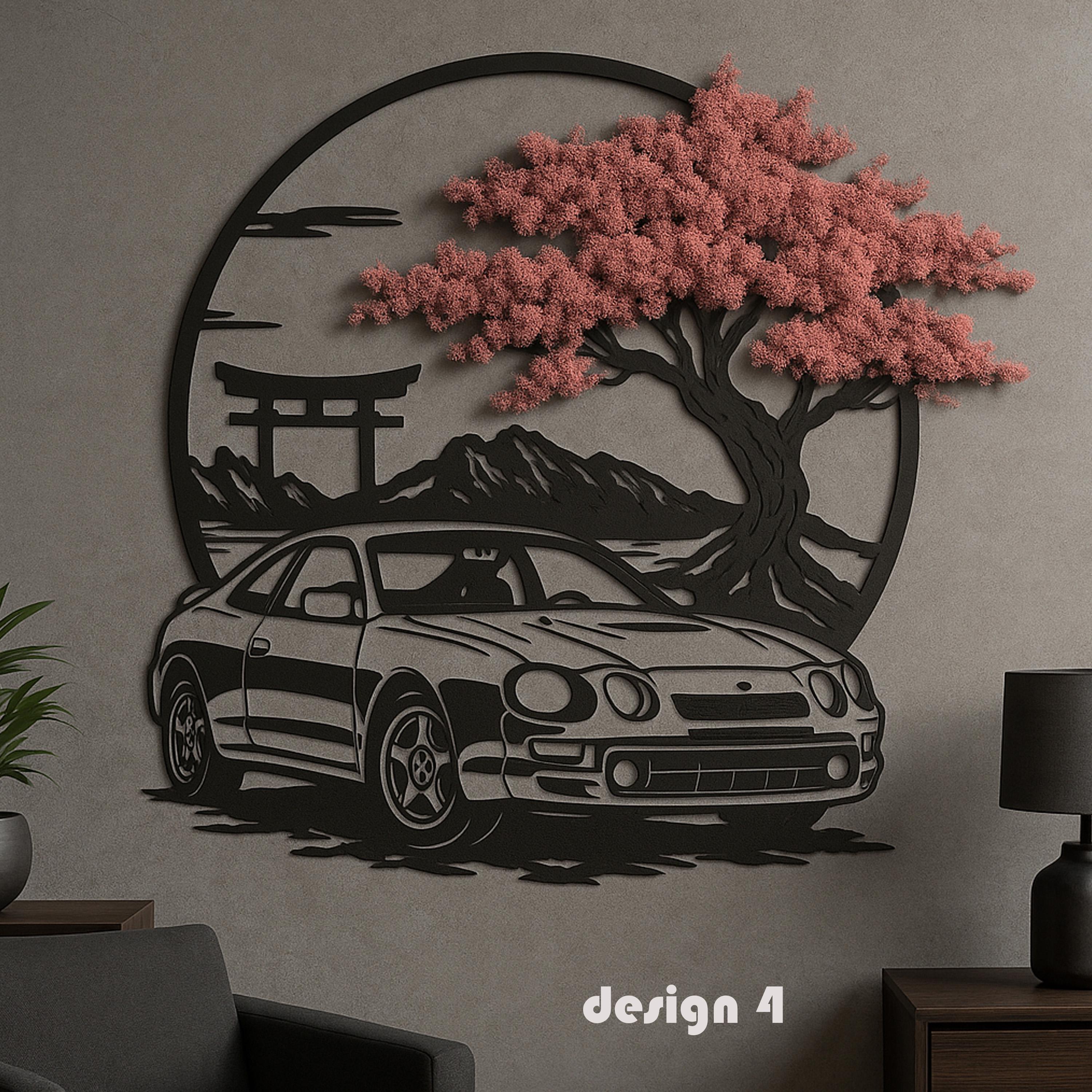 JDM Car Wall Art Collection – Japanese Style Metal Decor With Preserved ...