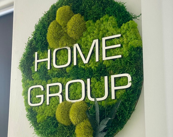 Custom Moss Letter, Moss Logo Sign, Preserved Moss Art Frame, Moss Wall ...