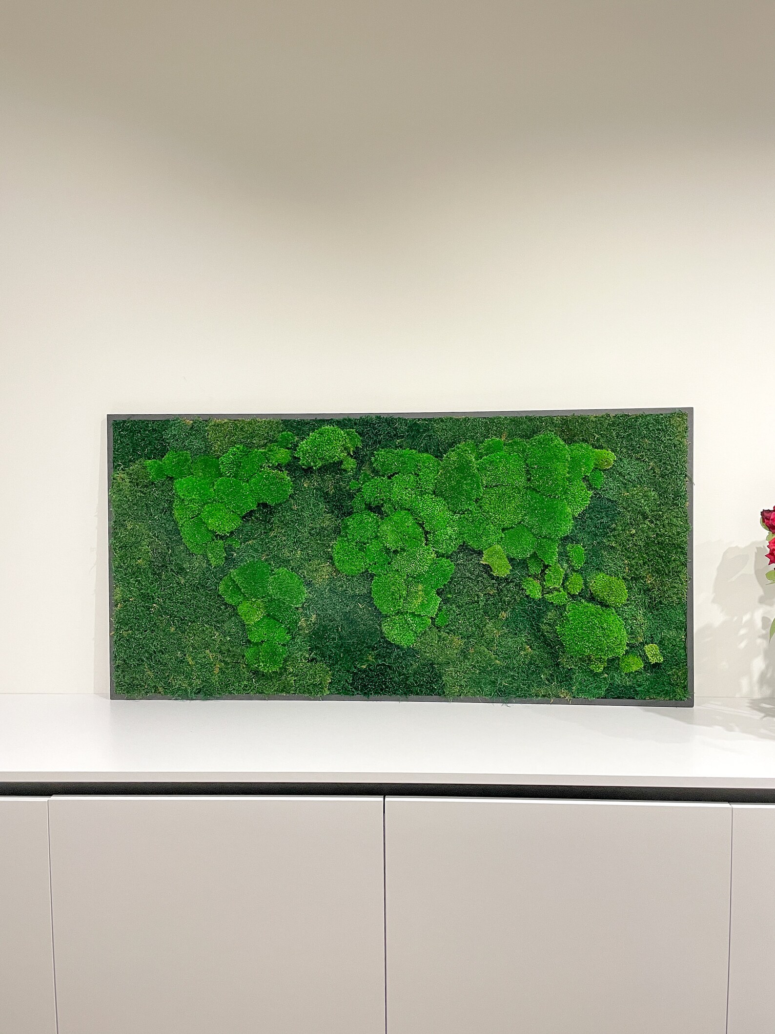 Large Moss Wall World Map Framed Moss Wall Art Green Wall Moss World ...