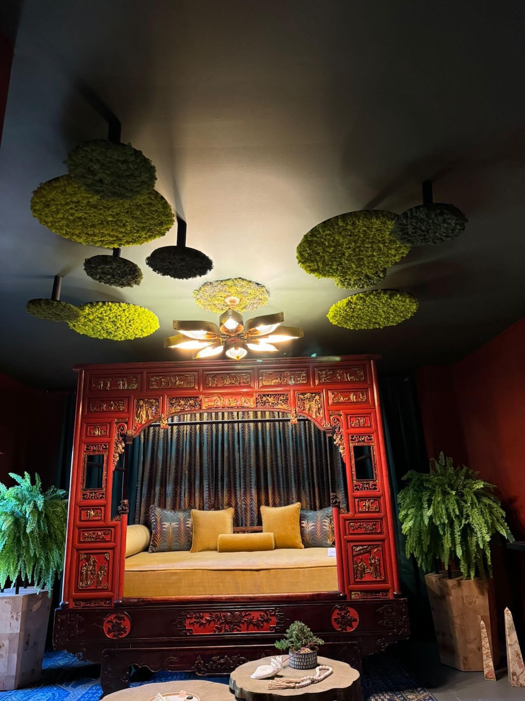 Round Moss Ceiling Art Decor Wall Moss Art Green Moss Ceiling Tiles ...