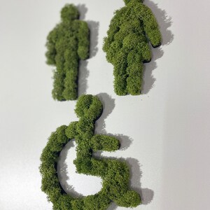 Moss Wc Sign Restroom Sign With Preserved Moss Toilet Sign Men's Room ...