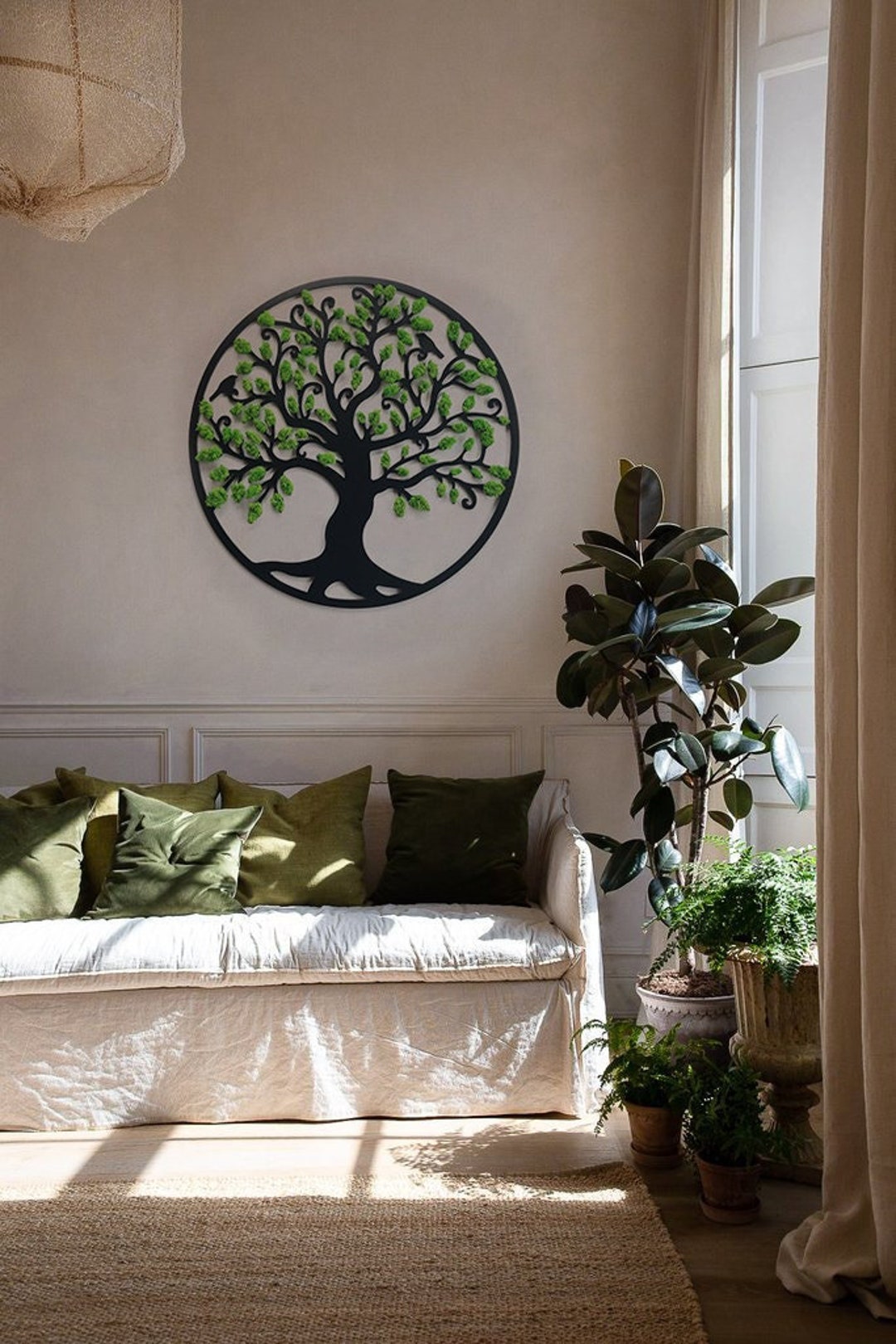 Round Tree of Life With Preserved Moss Large Tree of Life With ...