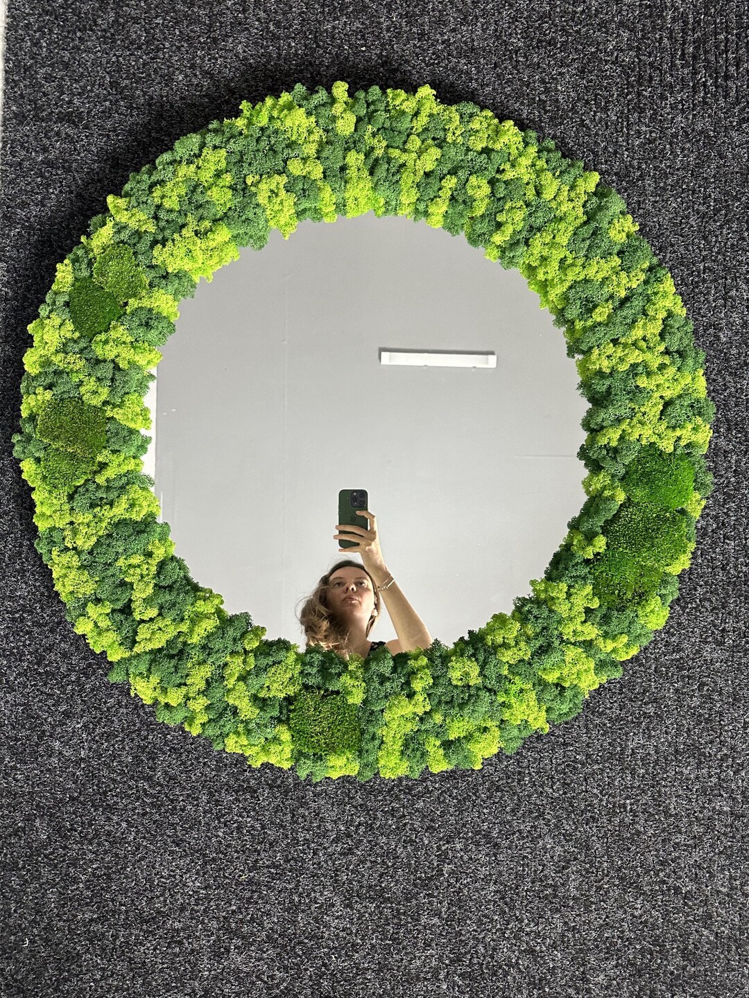 Round Bathroom Mirror Moss Wall Mirror Moss Wall Art Decor Large Wall ...