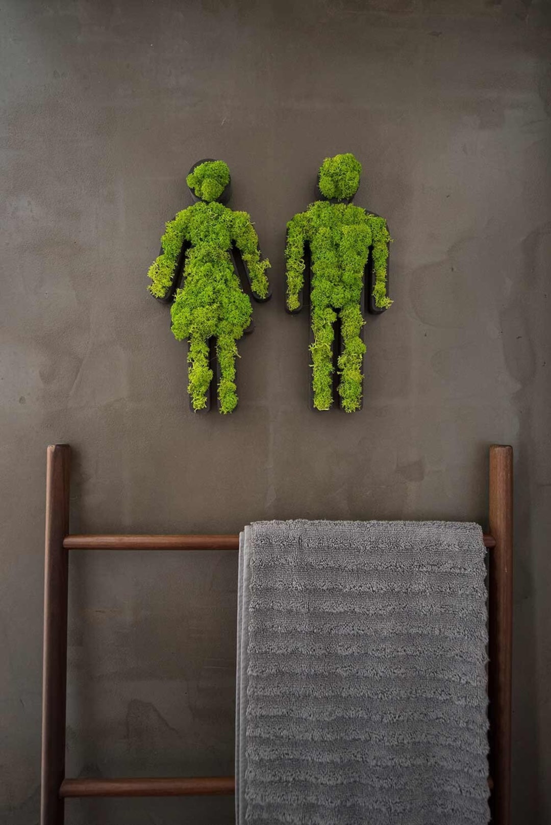 Moss WC Sign Restroom Sign With Preserved Moss Toilet Sign Men's Room ...