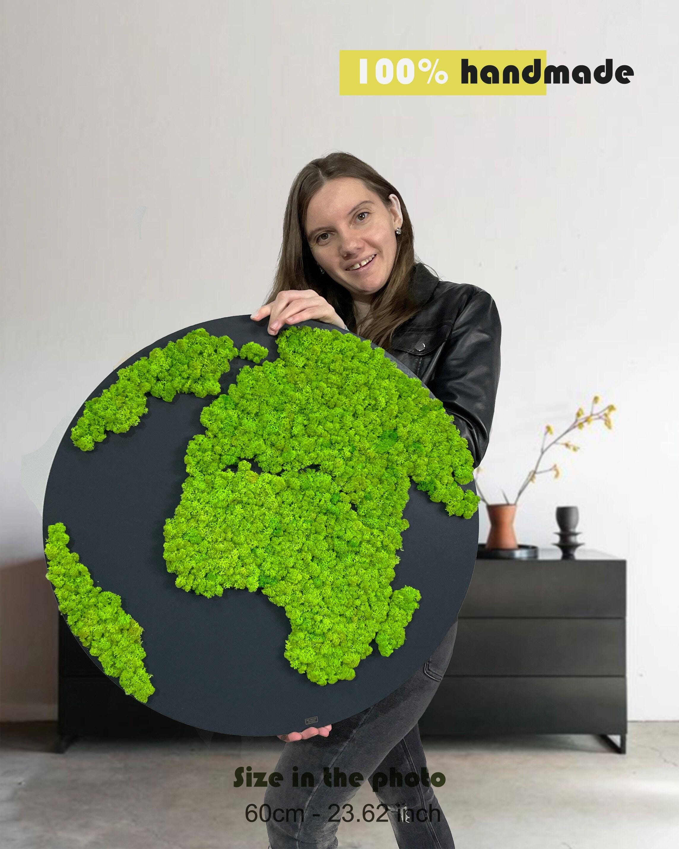 Moss Wall World Map Framed Moss Wall Art Green Wall Moss World Map ...